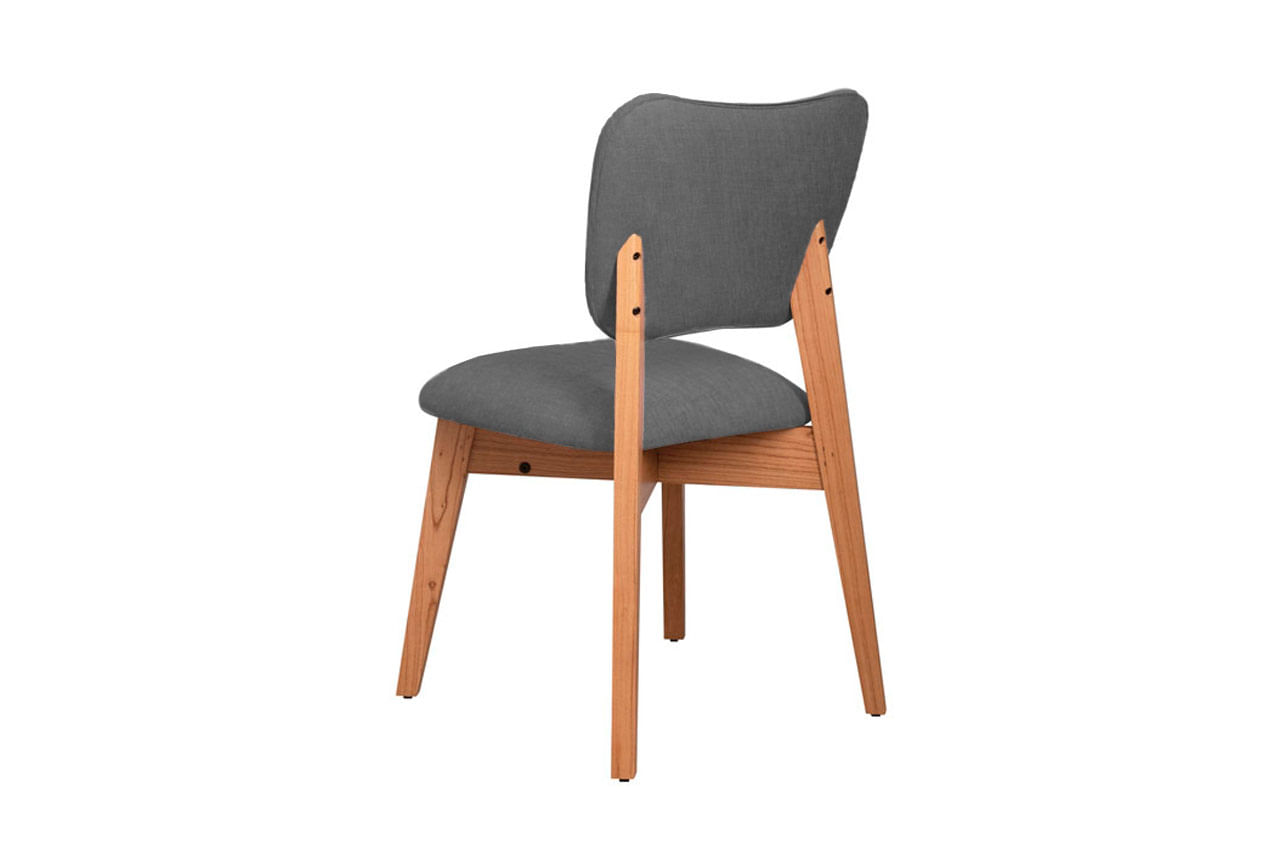Silla Frida Roble Tapizada Gris Genoud - Pardo