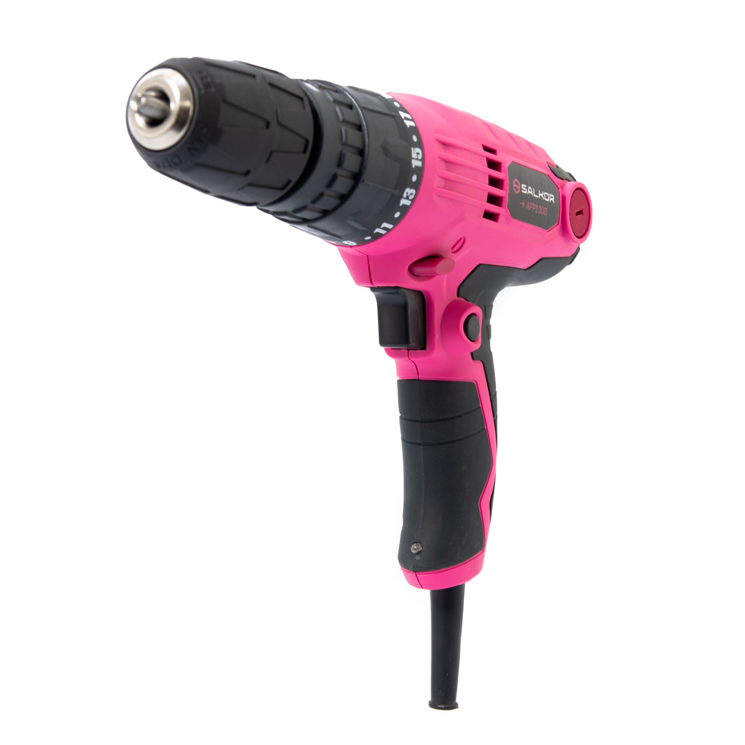 Combo Taladro Atornillador Percutor Rosa 10 Mm 300W + 5 Puntas 1/4