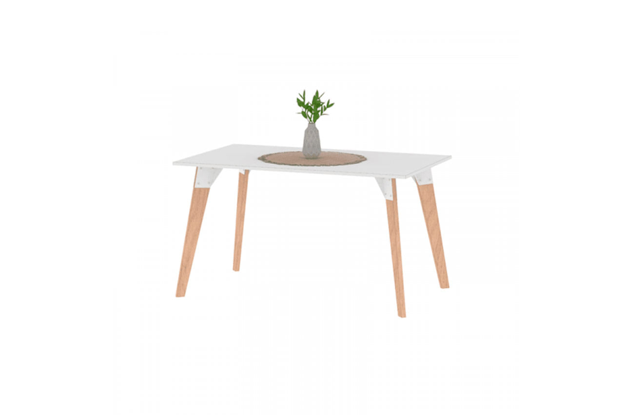 Mesa Oslo Rectangular 1,40 Blanco/Roble natural Dielfe - Pardo