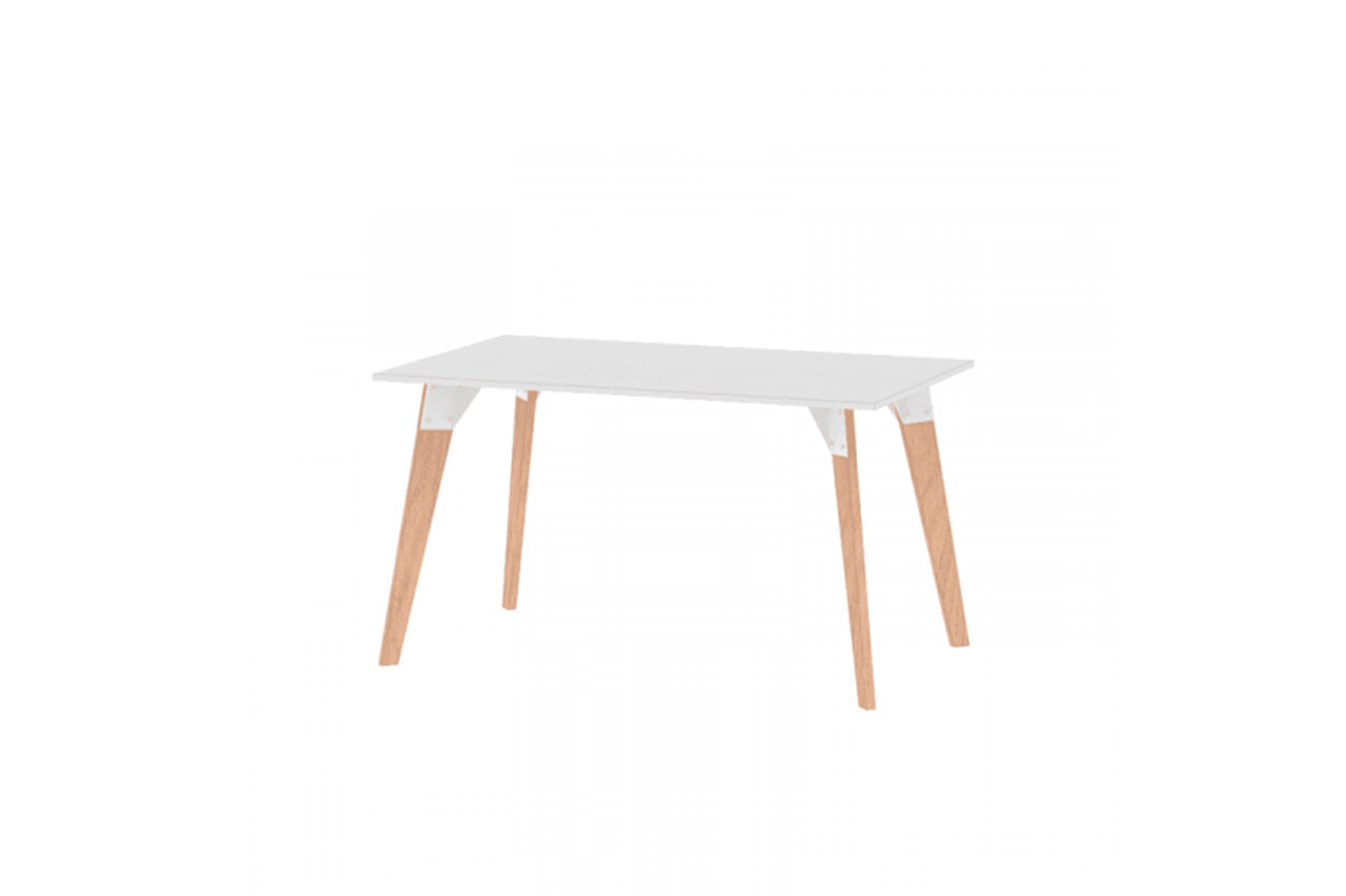 Mesa Oslo Rectangular 1,40 Blanco/Roble natural Dielfe - Pardo