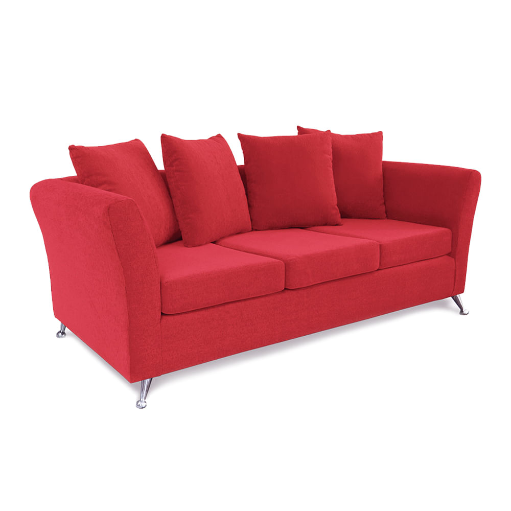 Sillón Trento X4 3 Cuerpos de Chenille Zafiro Rojo - Pardo