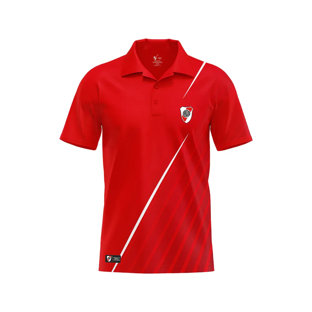 Remera Polo Estadios 24 RIVER - LICENCIA CLUBES - Rojo-Blanco - XS - Pardo