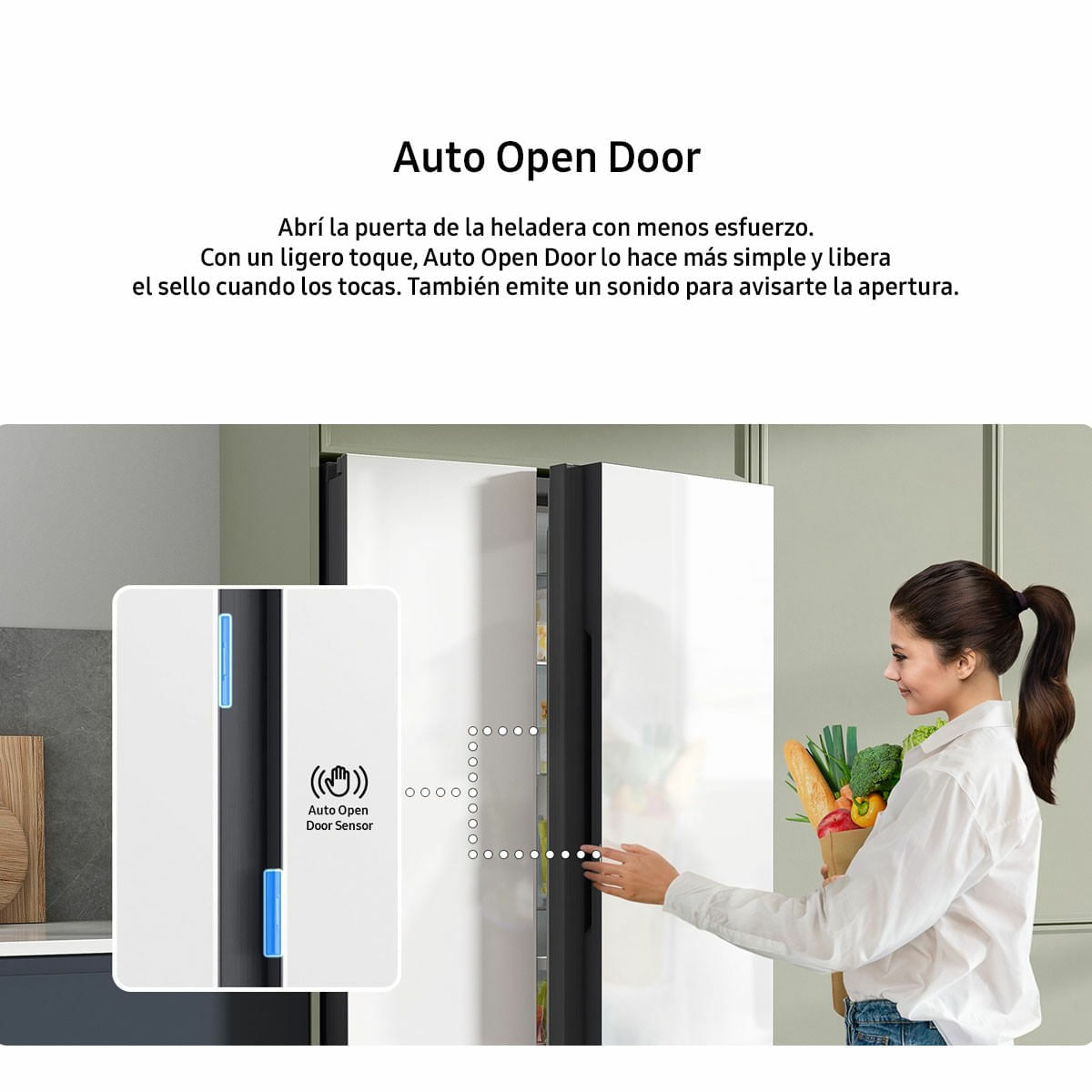 Heladera Samsung Side By Side Bespoke Auto Open Pink White - Pardo