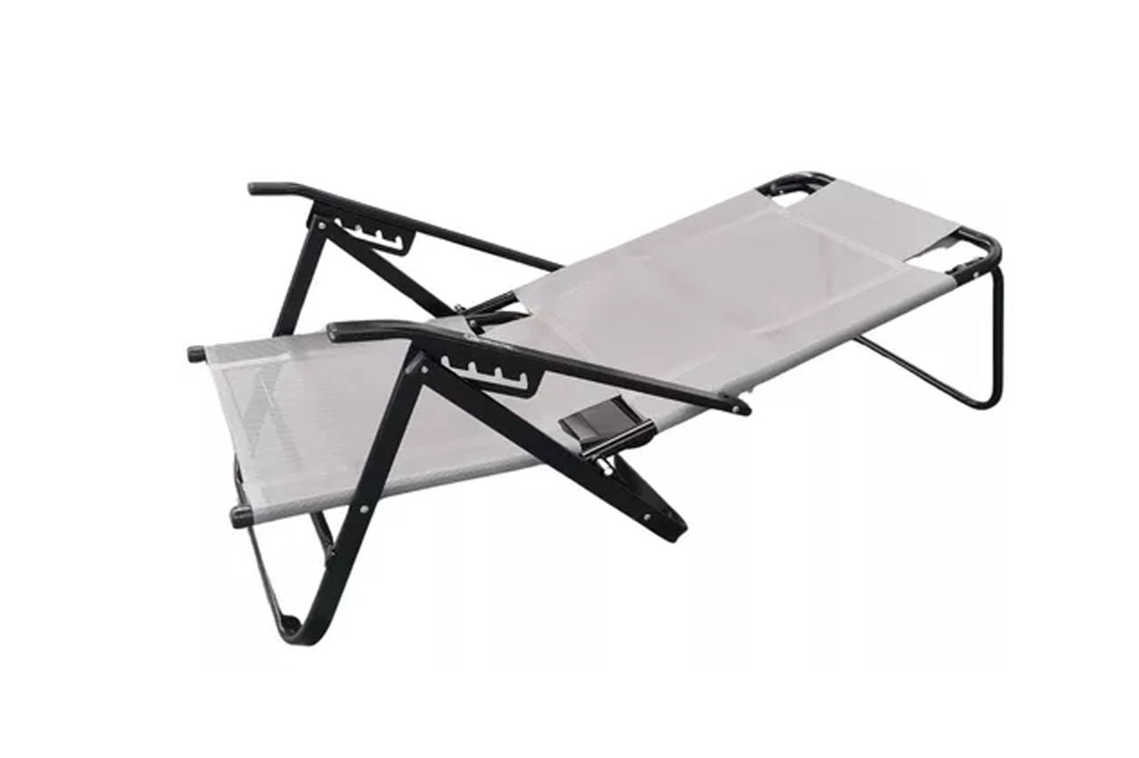 Reposera Playera Black Descansar 5 Pos 80045 Aluminio Gris - Pardo