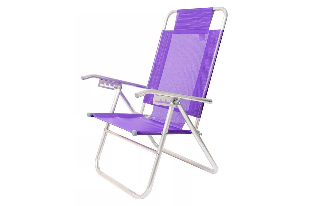 Reposera Plegable Descansar 5 Pos 20100 Acero Violeta - Pardo