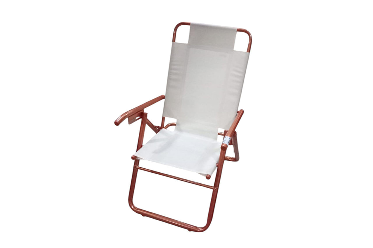 Reposera Plegable Descansar 5 Pos 80041 Cobre y Blanco - Pardo