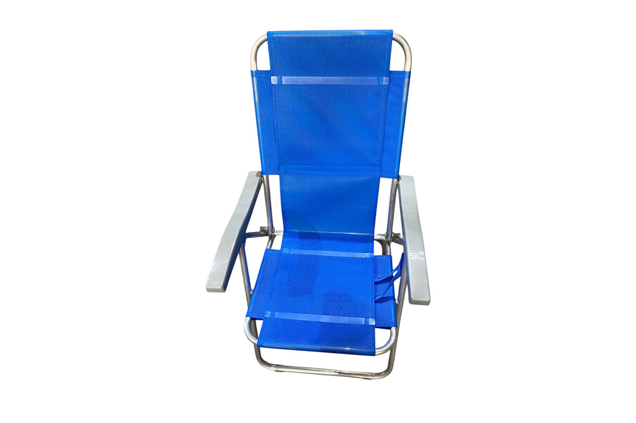 Sillón Plegable Hilgert 0220 Aluminio 7/8 5 Pos Azul - Pardo