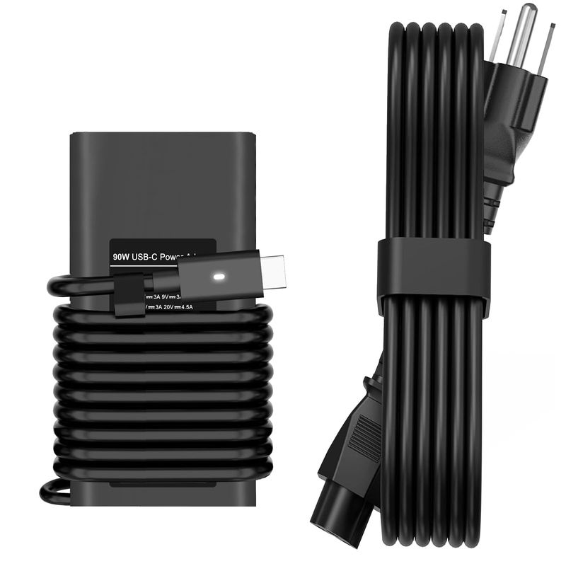 cargador adaptador de ca usb c tipo c de 90 w para dell xps 13 latitude 3400 3500 precisión 3540