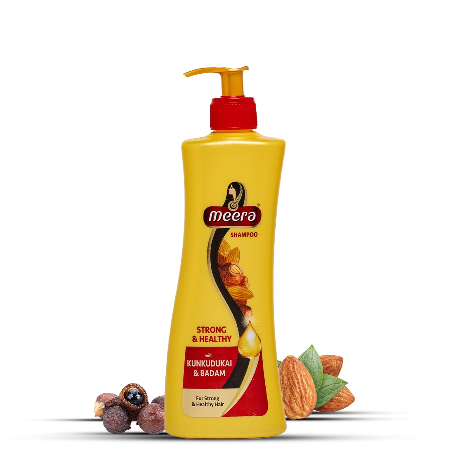 Meera Champú fuerte y saludable con Kunkudukai y Badam (Sapindus y ...